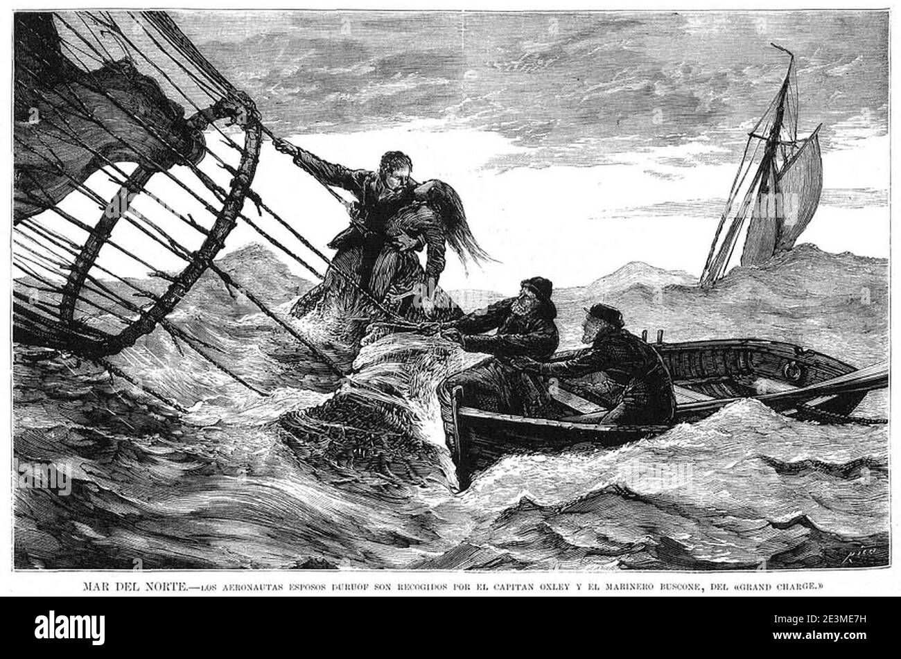 Mar del Norte, los aeronautas esposos Duruof son recogidos por el ...