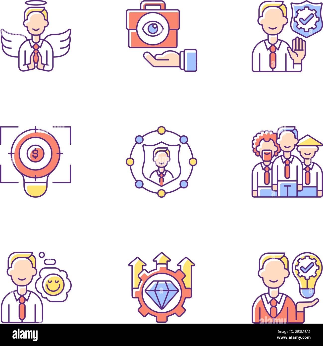 Service with integrity RGB color icons set Stock Vector Image & Art - Alamy