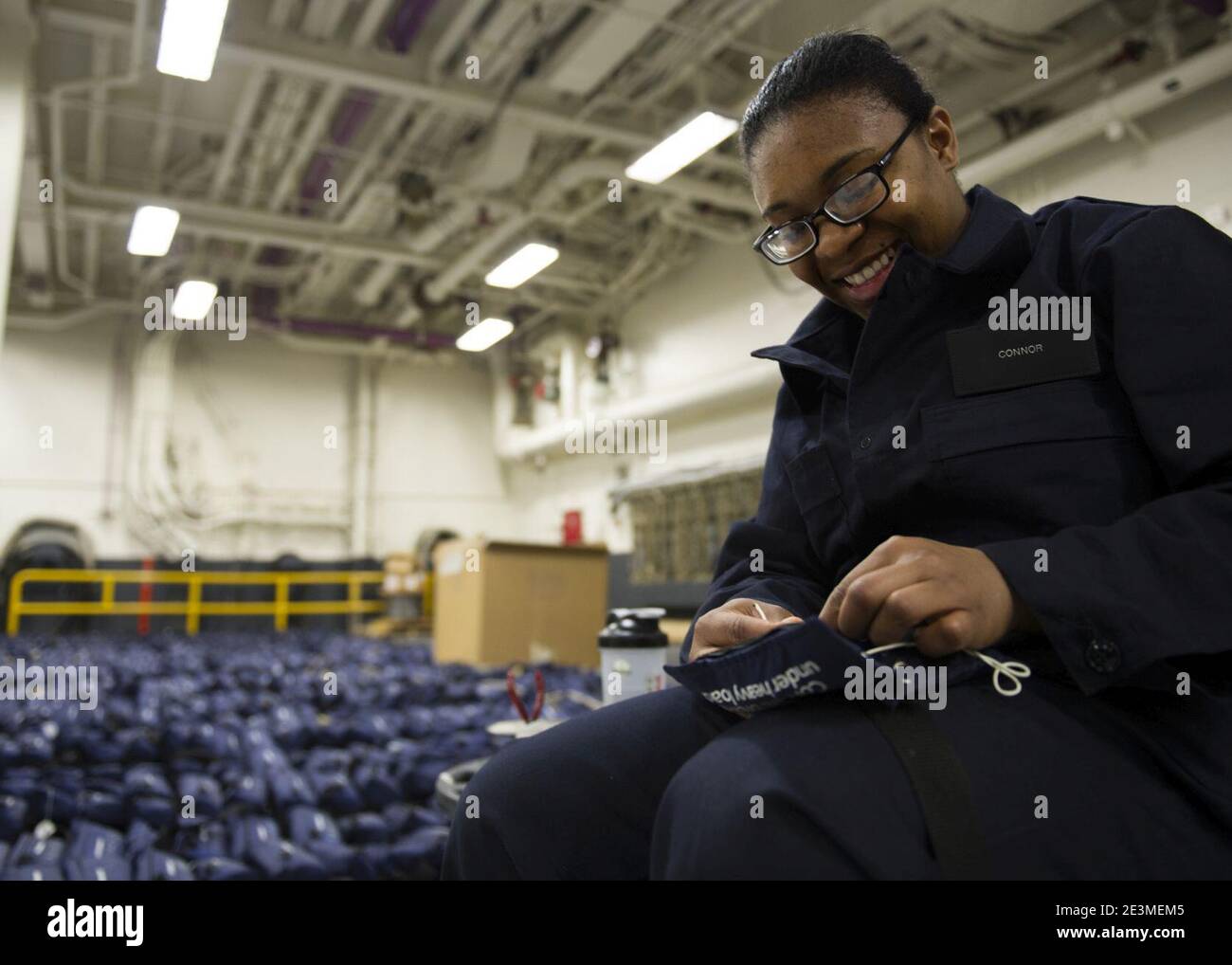 Maintenance aboard USS America 150218 Stock Photo - Alamy
