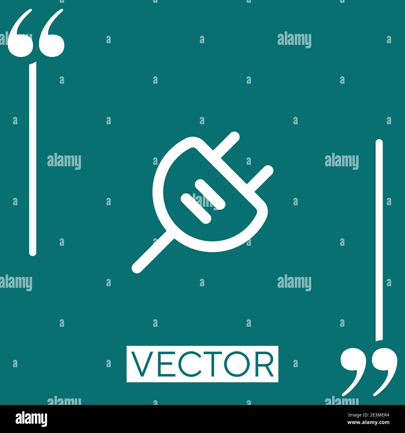 plug electrical connector outline vector icon Linear icon. Editable ...