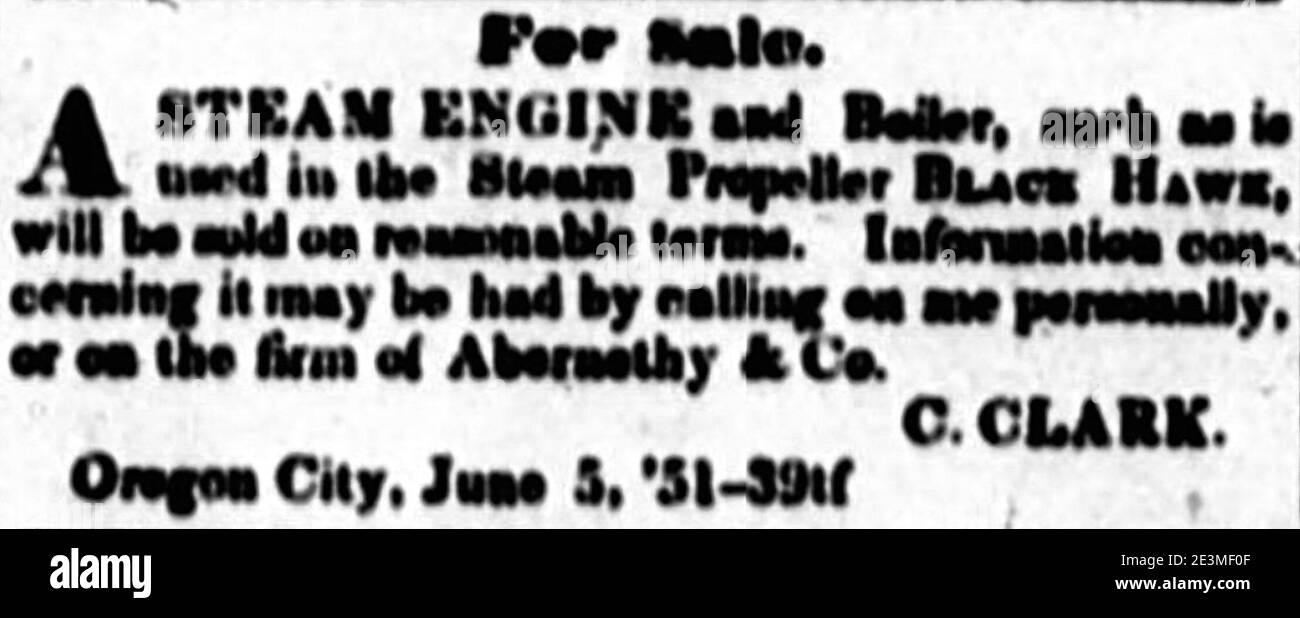 Marine steam engine ad 1851 Stock Photo - Alamy