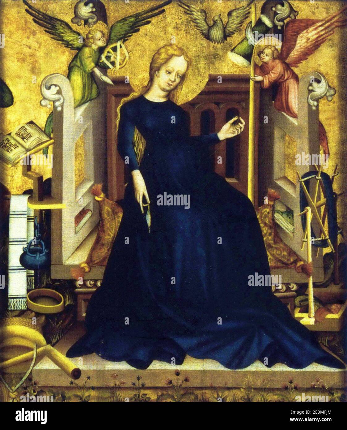 Maria gravida, or Mary at the Spinning Wheel from Németújvár (c.1410 ...