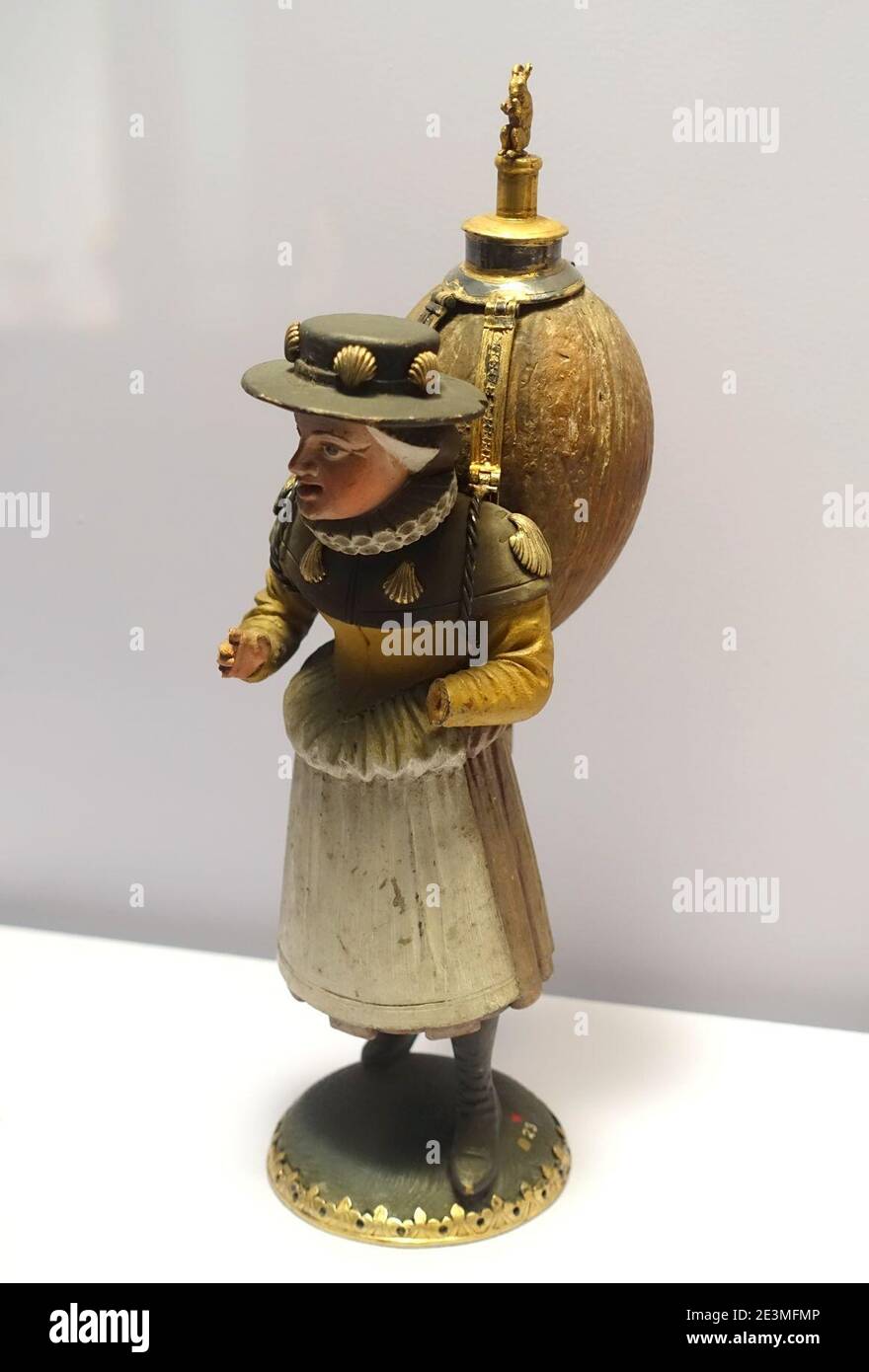 Man and woman as St. James pilgrims with coconuts (woman), Leodegar ...