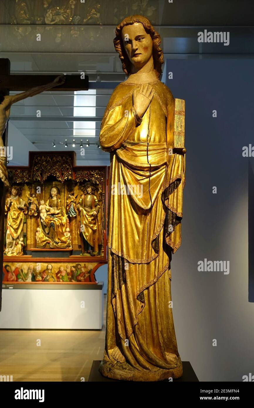 Maria and Johannes from a crucifixion group (Johannes), Bodensee area ...