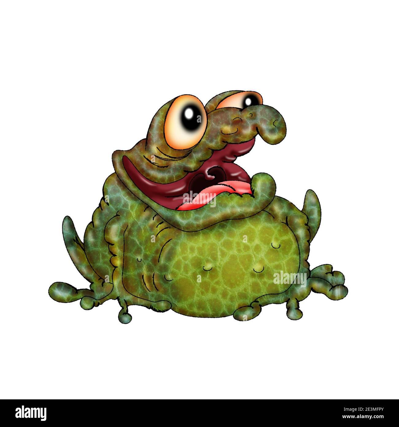 Croaking goggle-eyed toad. Illustration on white background Stock Photo ...