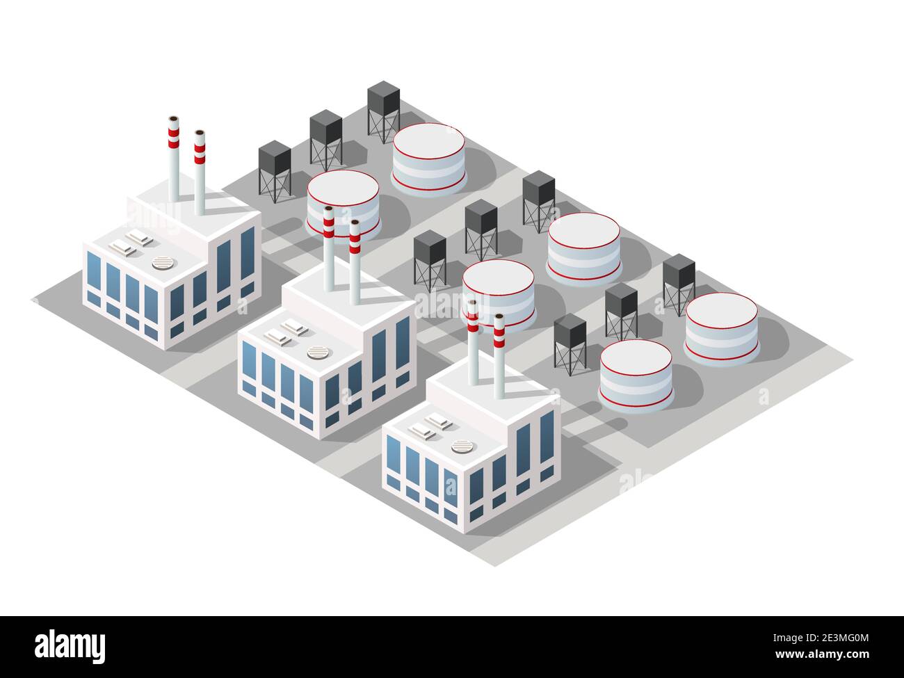 Isometric 3D city module industrial urban factory Stock Vector Image ...