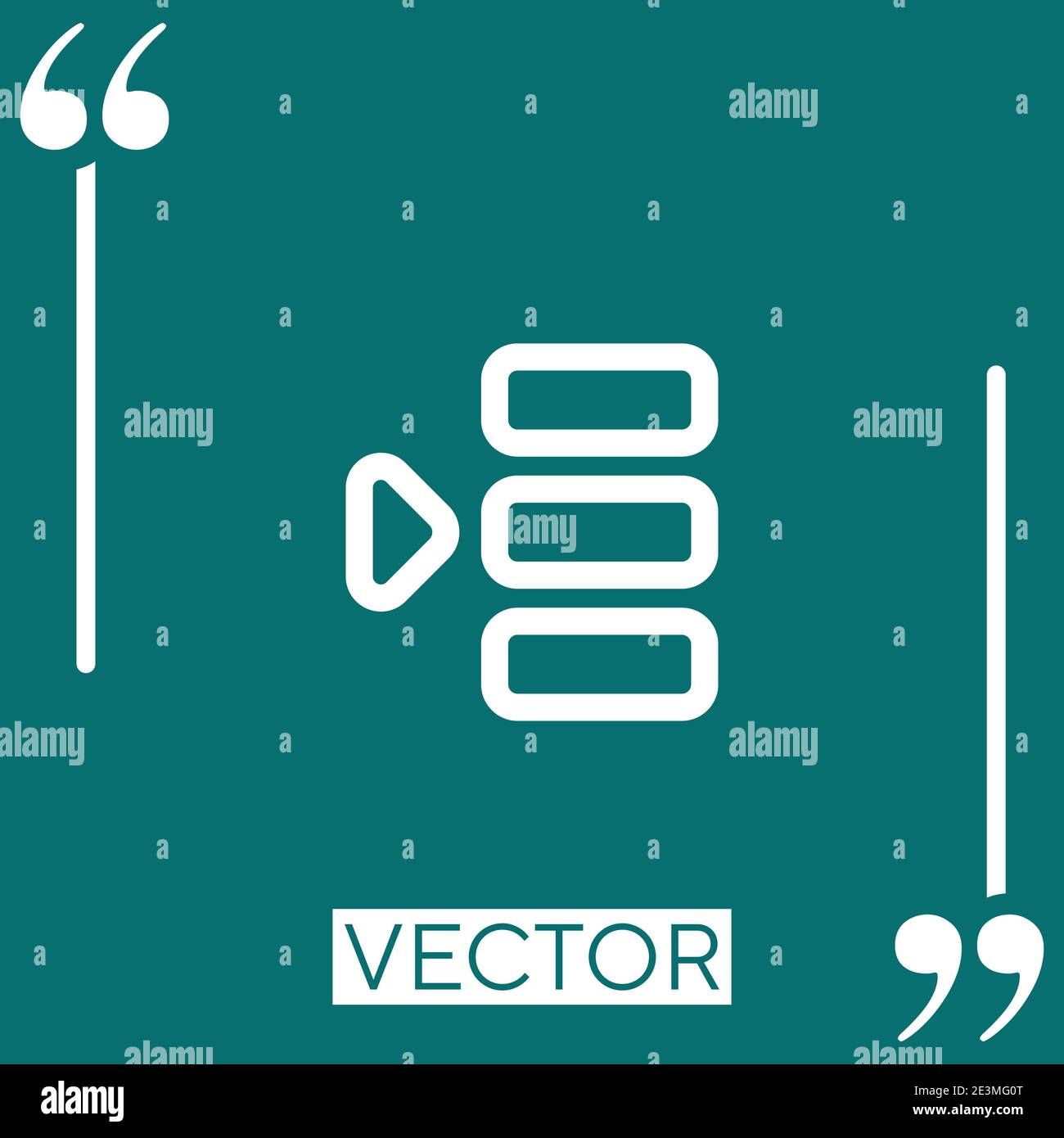 list interface button with an arrow Linear icon. Editable stroke line ...