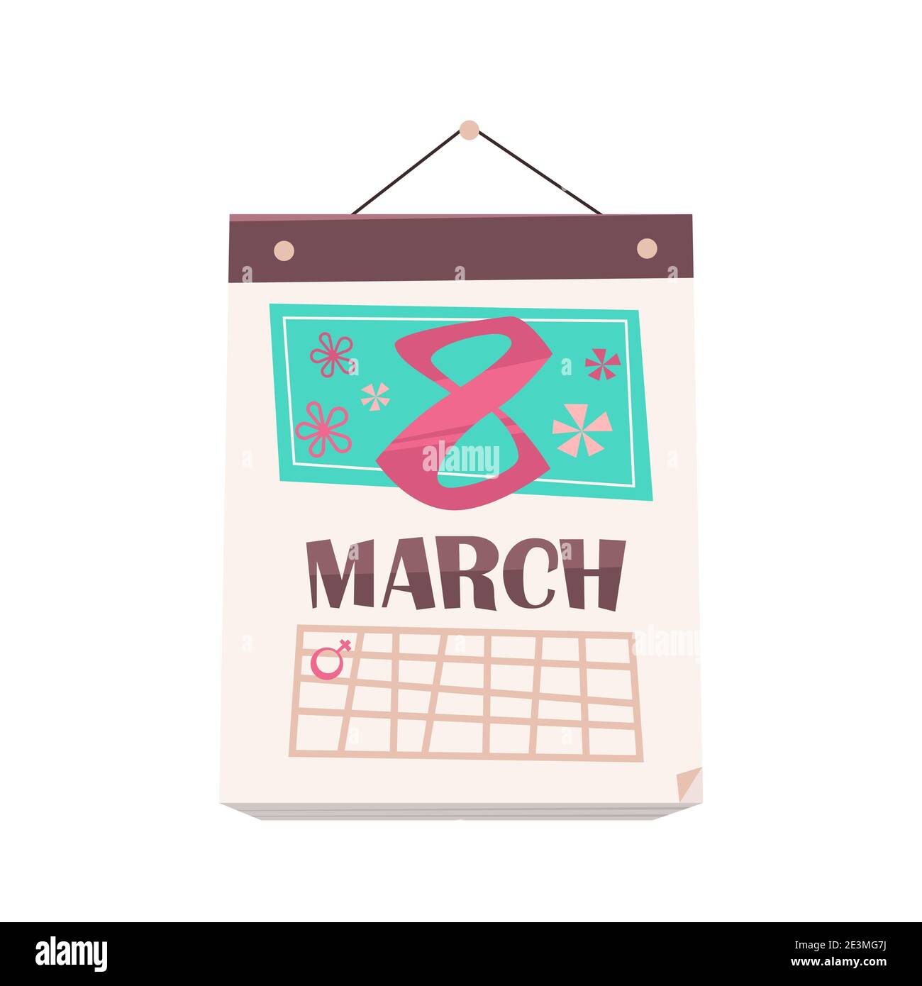 date 8 march on monthly calendar womens day holiday celebration banner ...