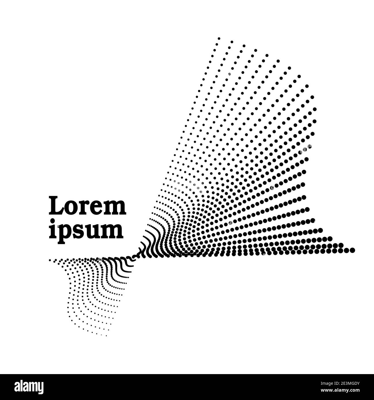 Abstract black icon. Logo dotted wave template. Squiggle spotted lines ...