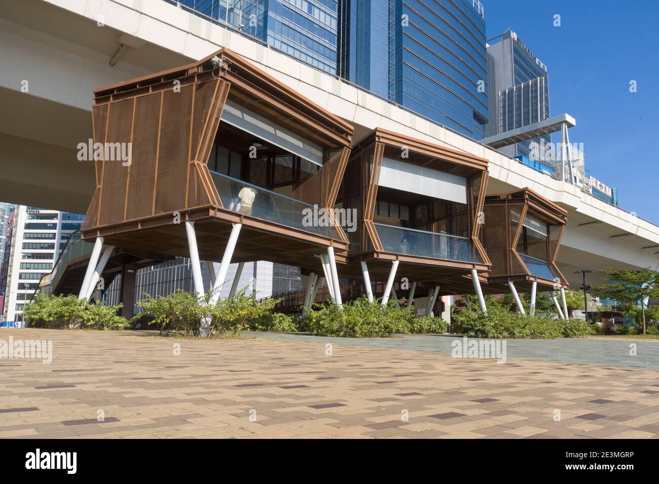 Kwun Tong Promenade in Hong Kong, Models of Mechanical Cranes and Waste ...