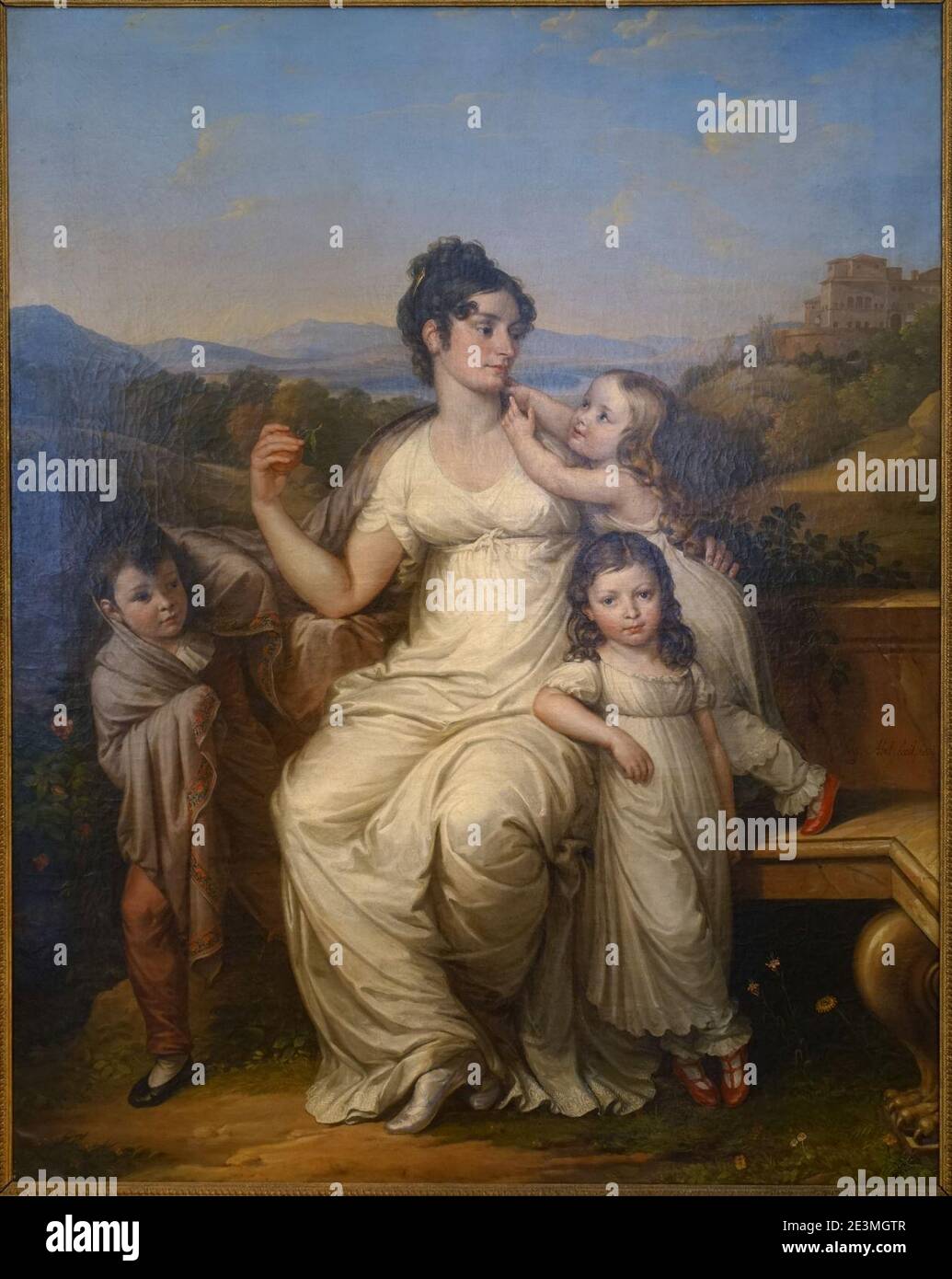 Maria Theresia Josepha Reichsgrafin von Fries with her eldest children ...