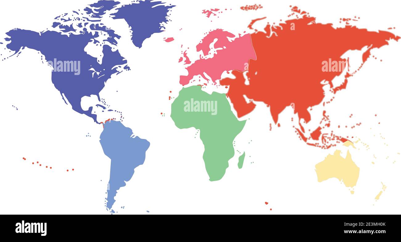 Colorful World Map Illustration. Ideal for Infographics Stock Vector ...