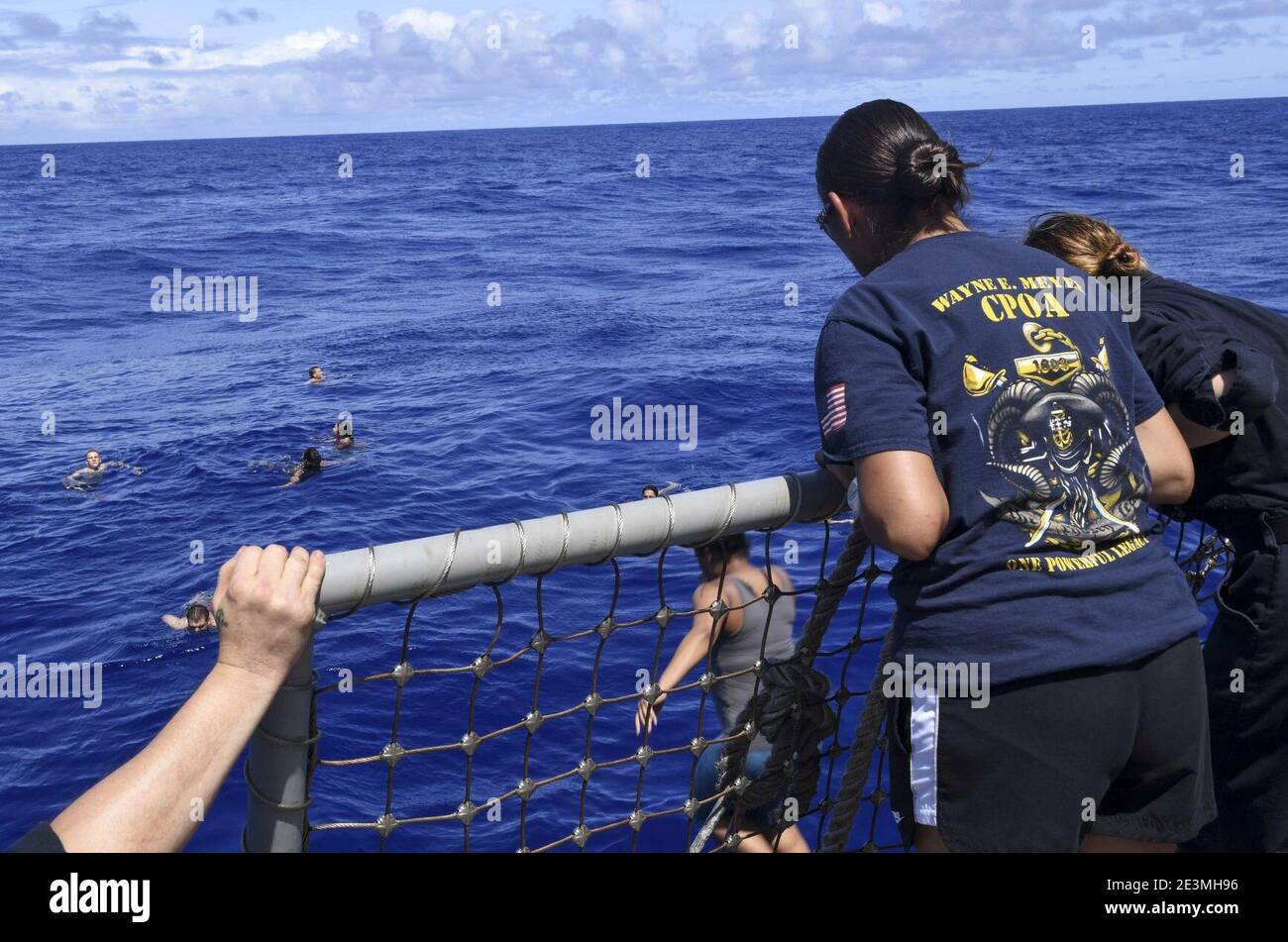 Marianas Trench Swim Call aboard USS Wayne E. Meyer (DDG 108) 170213 ...