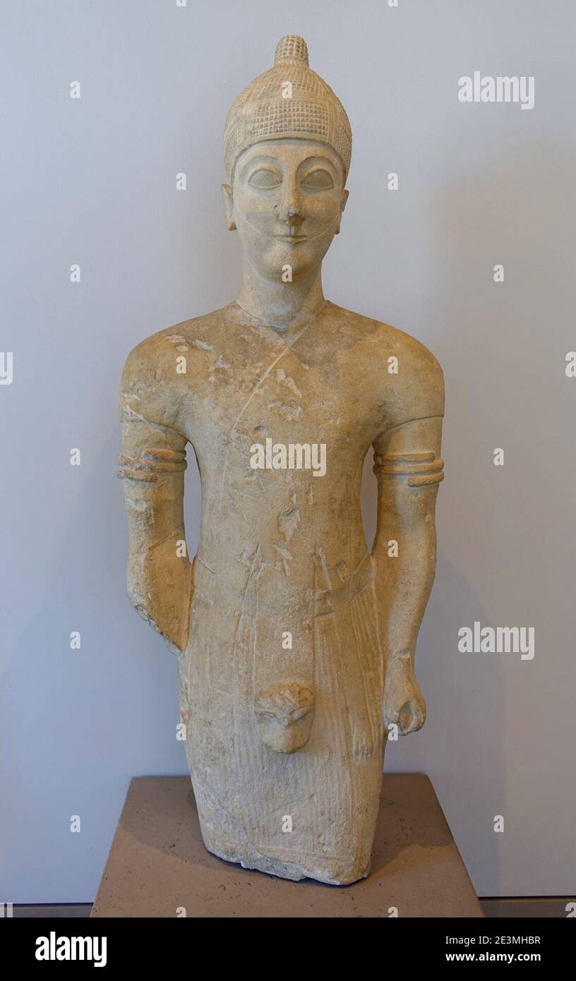 Male figure, Cyprus, excavated from a temple in Golgoi, Proto-Cypriot ...