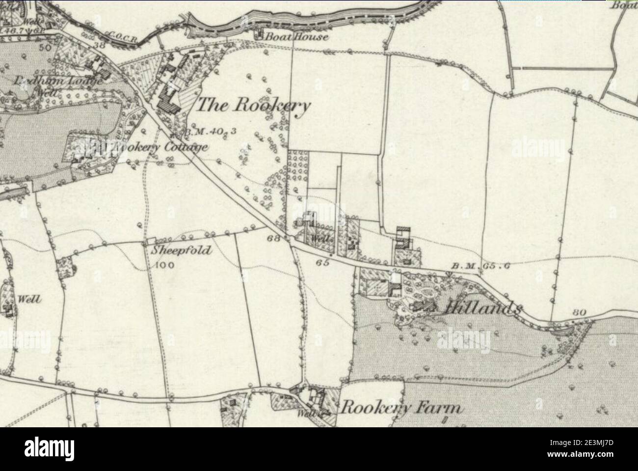 Map Dedham Essex 1875 Stock Photo - Alamy