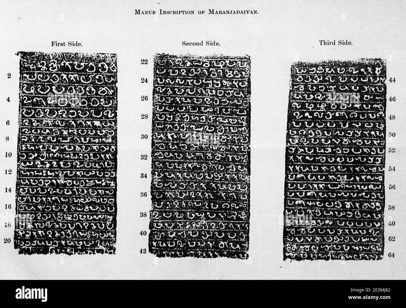 Manur inscription Maranjadaiyan Sanskrit Stock Photo - Alamy