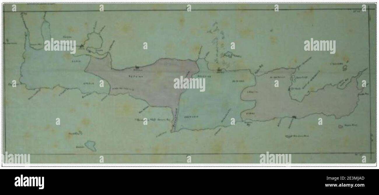 Vintage map of crete Cut Out Stock Images & Pictures - Alamy