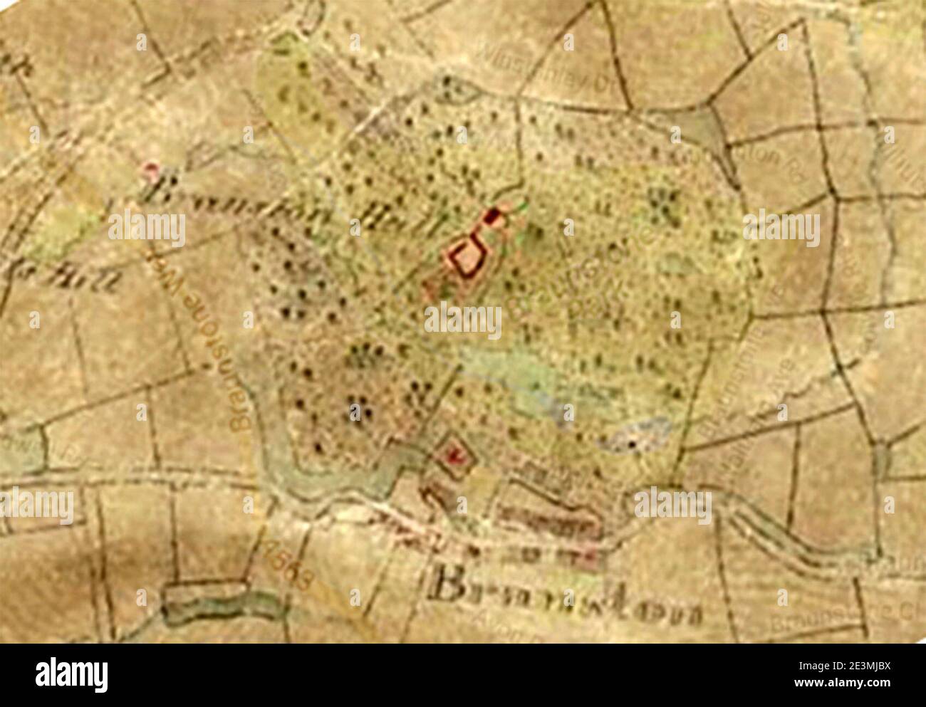Map Braunstone Hall 1815 Stock Photo - Alamy