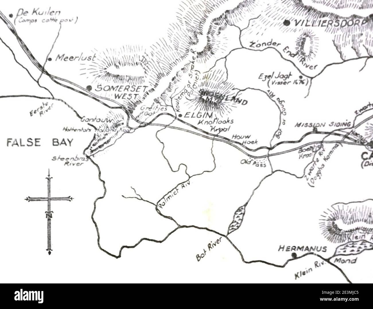 Map of Elgin and Somerset West Stock Photo - Alamy
