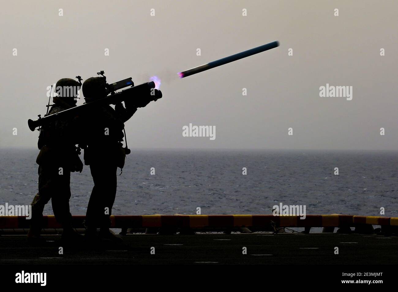 Marines fire a Stinger training missile during a training exercise ...