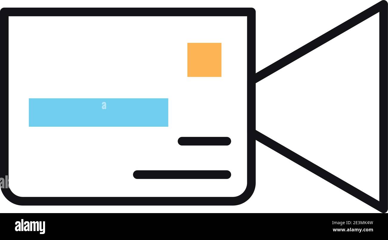 video camera line and fill style icon vector illustration design Stock ...