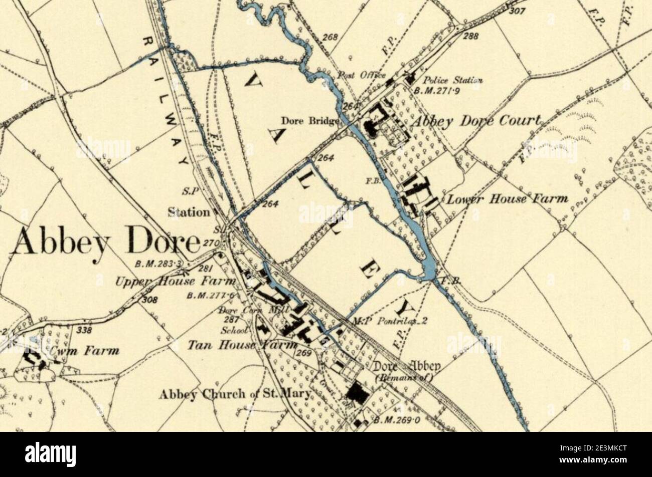 Map Abbey Dore 1886 Stock Photo - Alamy