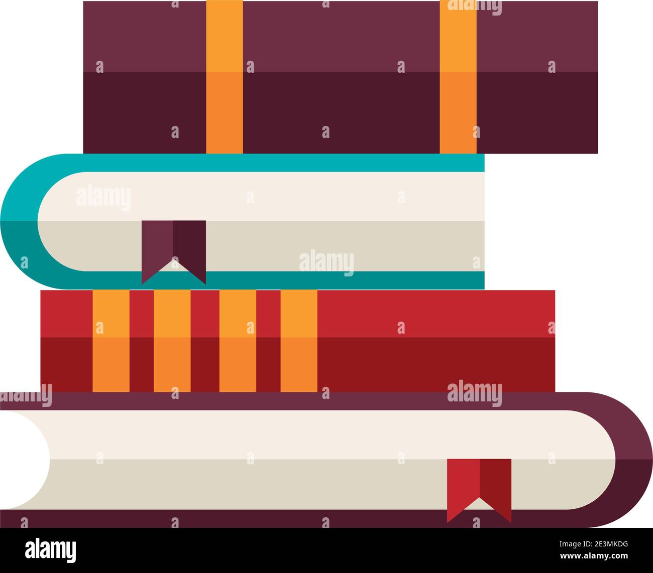 pile text books education supplies isolated icons vector illustration ...