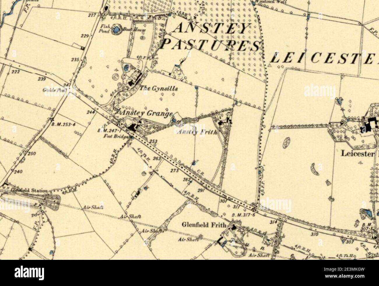 Map Anstey Frith House 1885 Stock Photo - Alamy