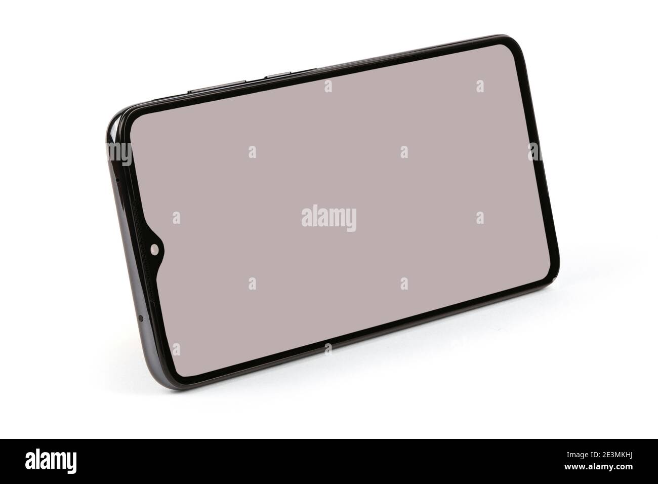 Black mobile smartphones with blank screen. isolated on white ...