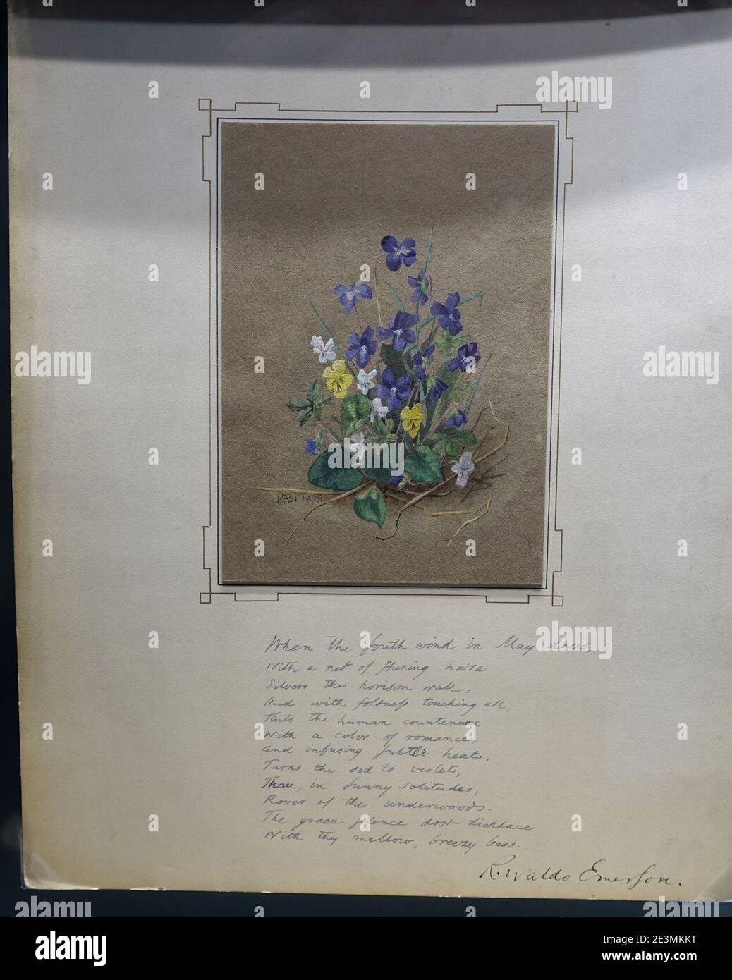 Manuscript poem with signature, by Ralph Waldo Emerson Stock Photo - Alamy