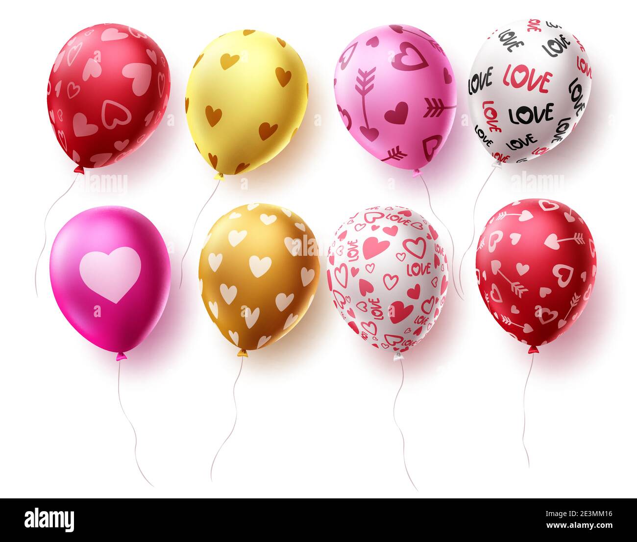 Birthday balloons set vector design. Balloon elements for birthday ...