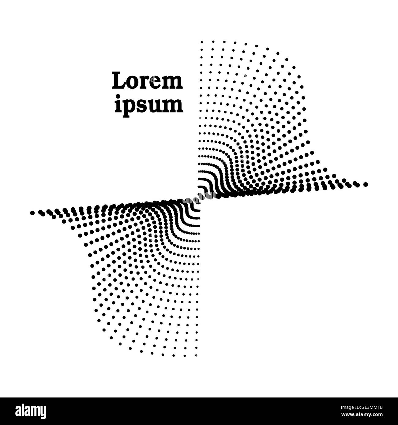 Logo wave pattern. Vector black dotted icon template. Squiggle spotted ...