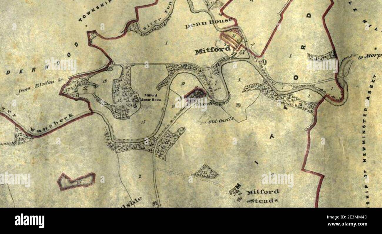 Map mitford 1843 Stock Photo - Alamy