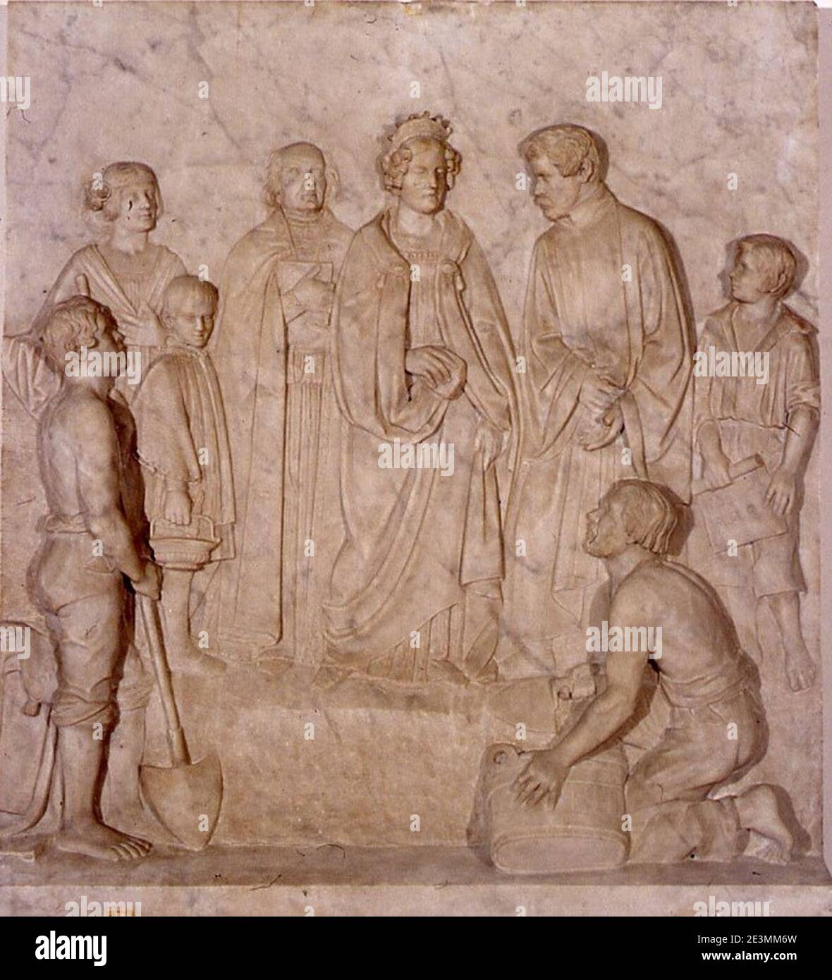 Maria Luisa, Duchess of Lucca poses the first stone of the route for ...