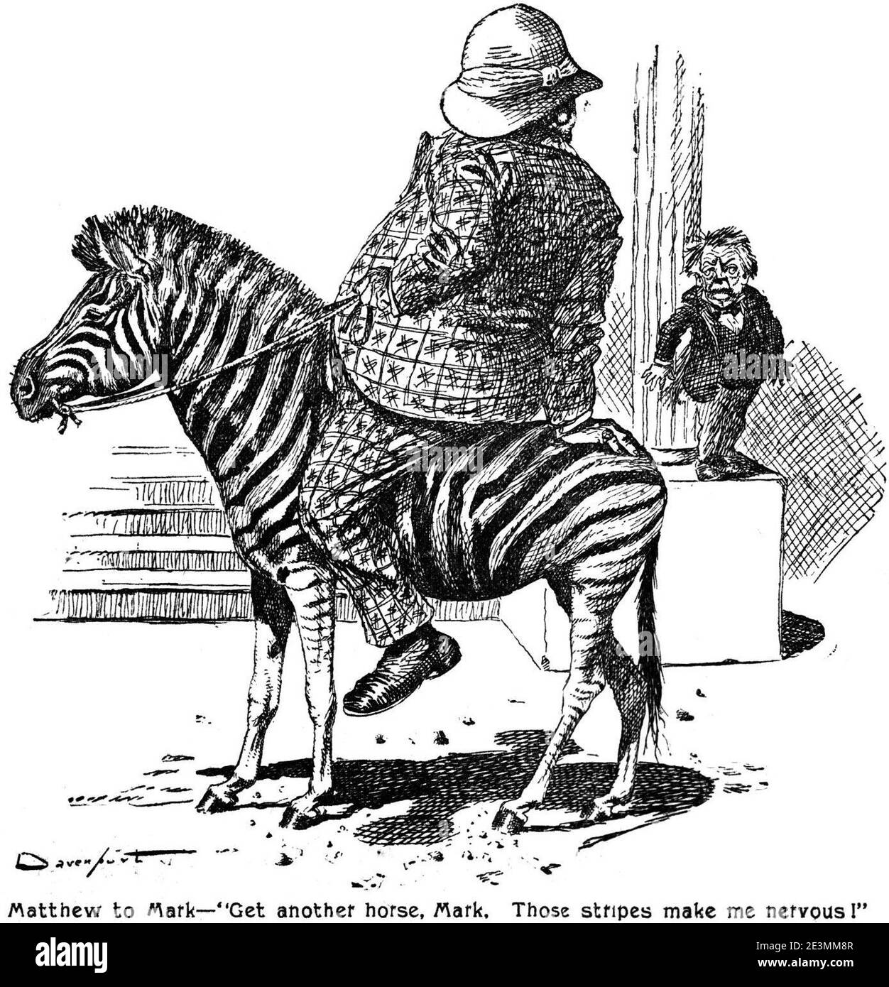 Man riding zebra by Homer Davenport Stock Photo - Alamy