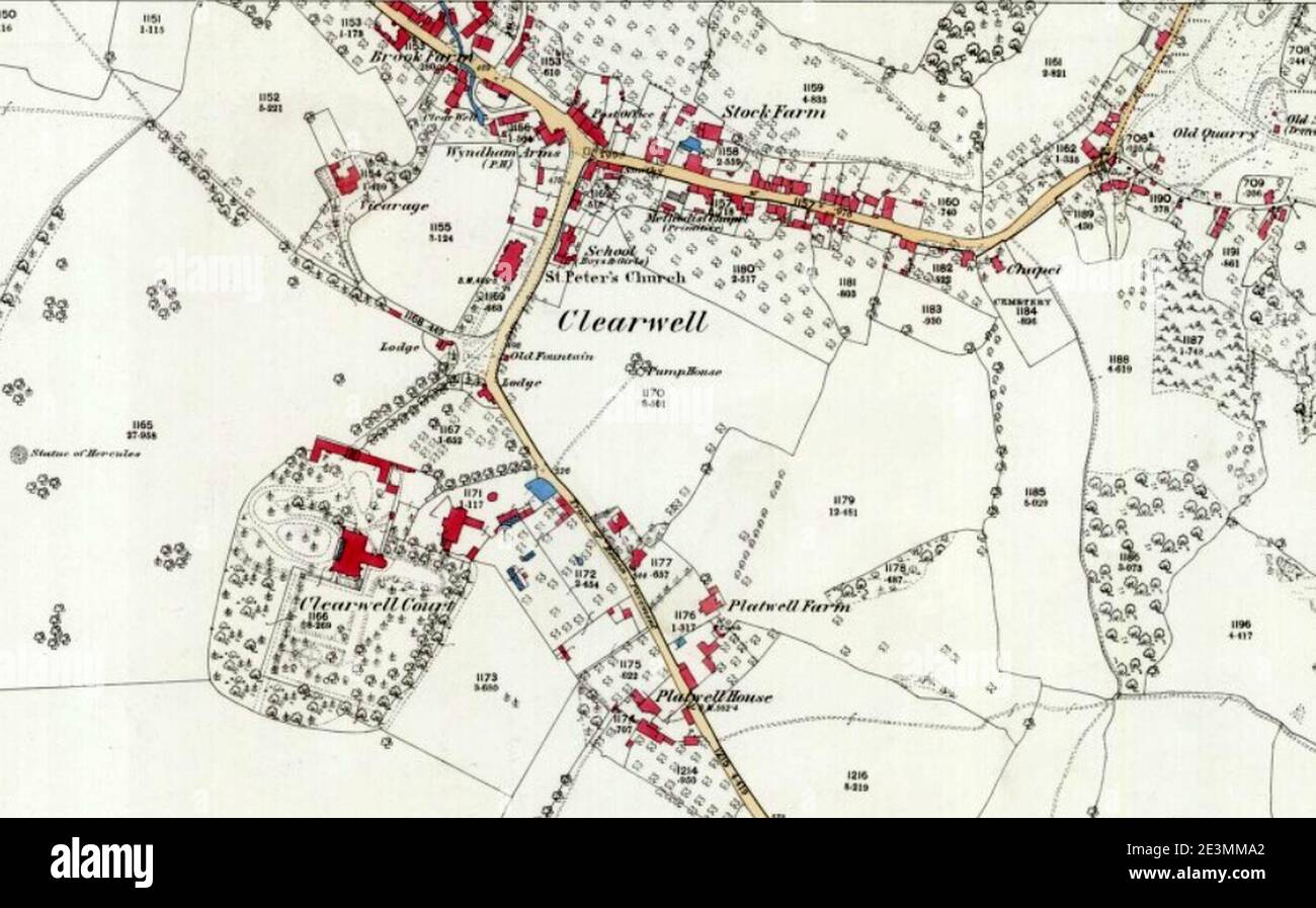 Map Clearwell 1881 Stock Photo - Alamy