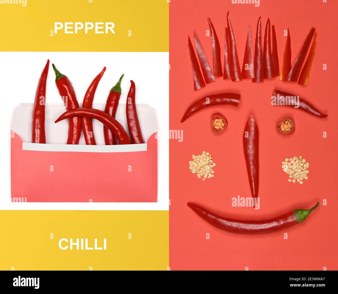 Creative layout made of red chilli peppers. High resolution photo. Full ...