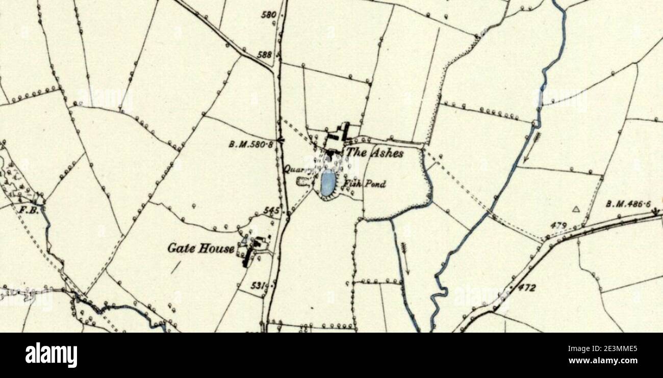 Map The Ashes Endon 1876 Stock Photo - Alamy