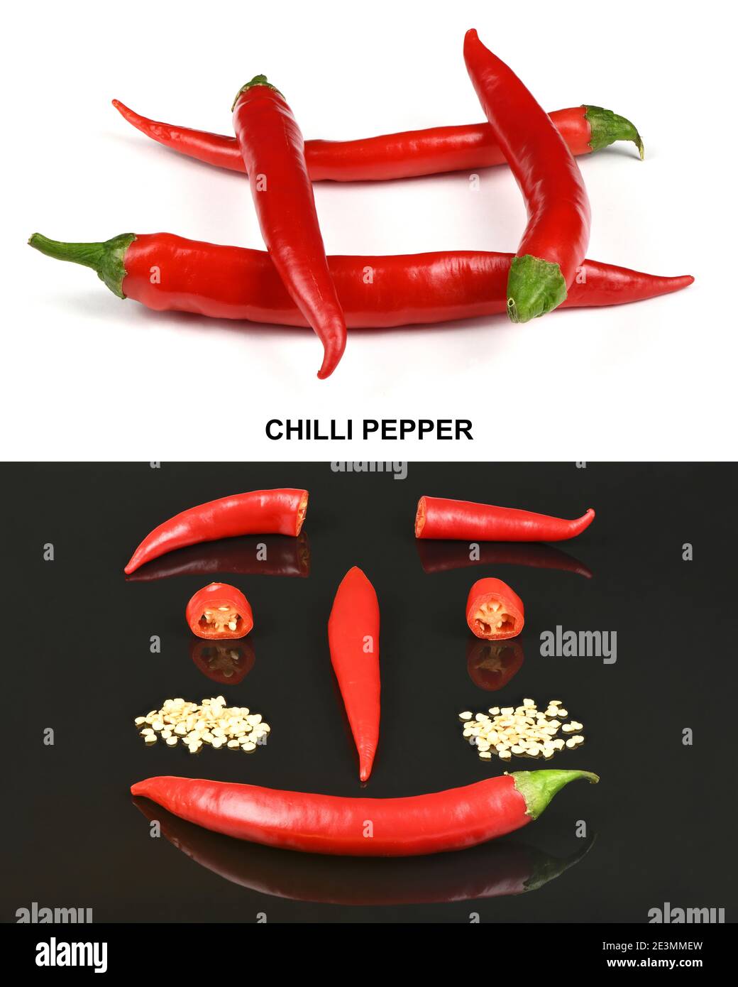 Creative layout made of red chilli peppers. High resolution photo. Full ...