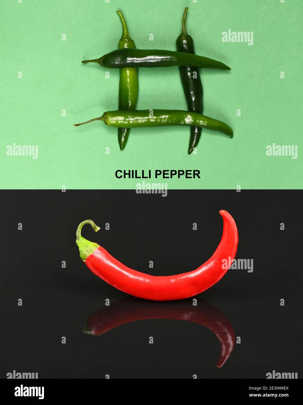 Creative layout made of red chilli peppers. High resolution photo. Full ...