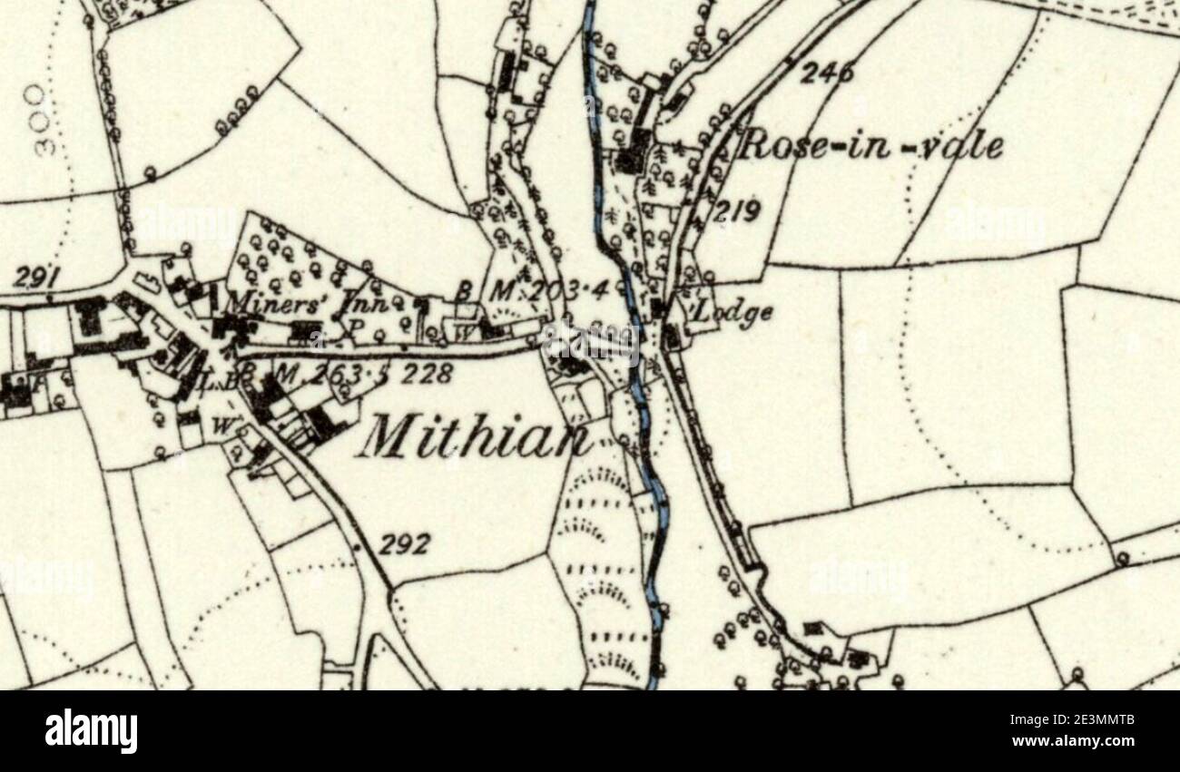 Map Mithian 1879 Stock Photo - Alamy