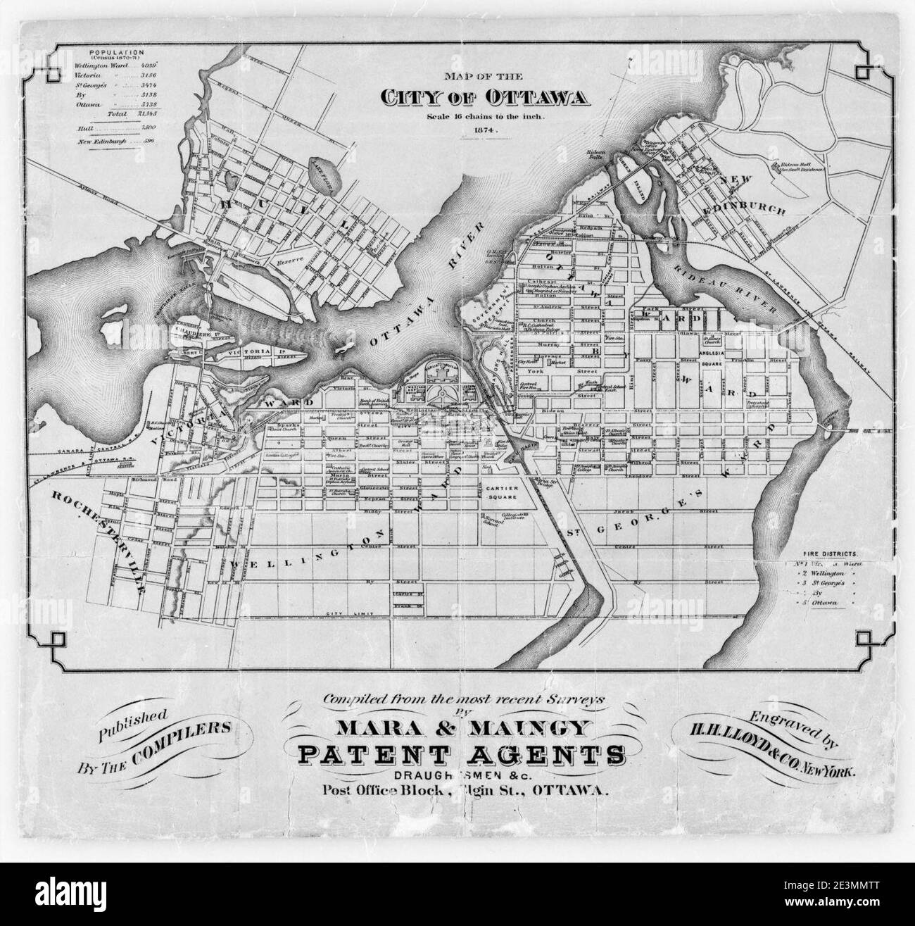 Ottawa city map hi-res stock photography and images - Alamy