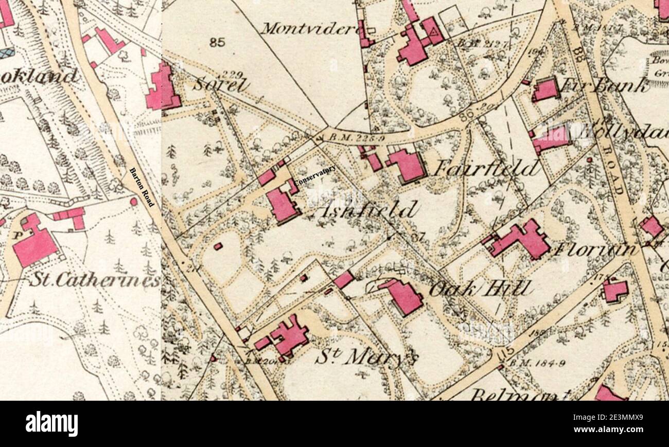 Map Ashfield Torquay 1880 4 Stock Photo - Alamy