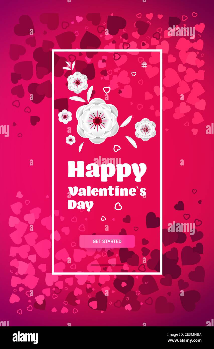 valentines day celebration love banner flyer or greeting card with ...
