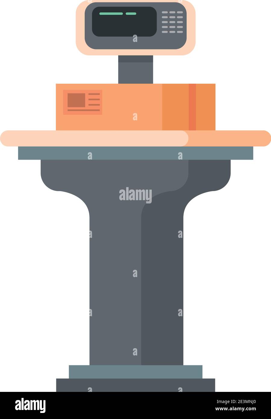 box carton packing in balance scale postal service isolated style ...