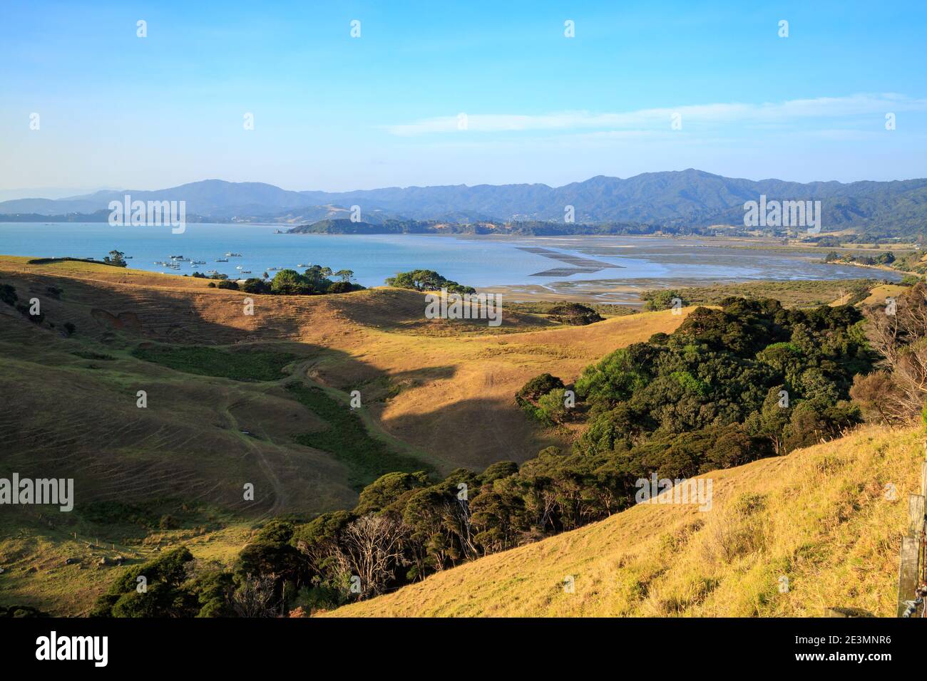 Coromandel Harbour on the Coromandel Peninsula, New Zealand. To the ...