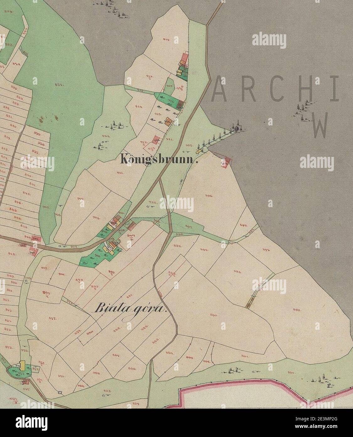 Map of Bia a Góra at Sanok (-1914 Stock Photo - Alamy