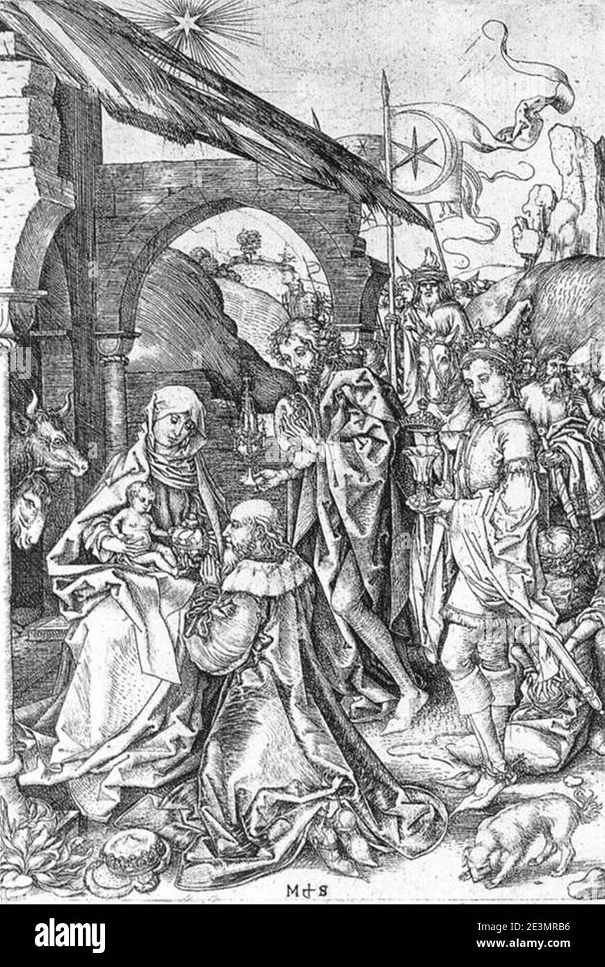 Martin Schongauer - Adoration of the Magi Stock Photo - Alamy