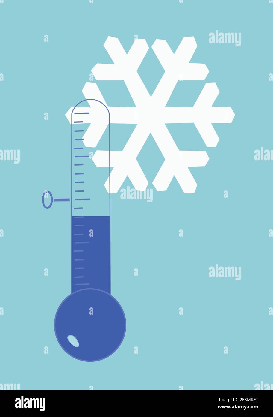 Thermometer and Snowflake Vectors. Cold Icon Vector Stock Vector Image ...