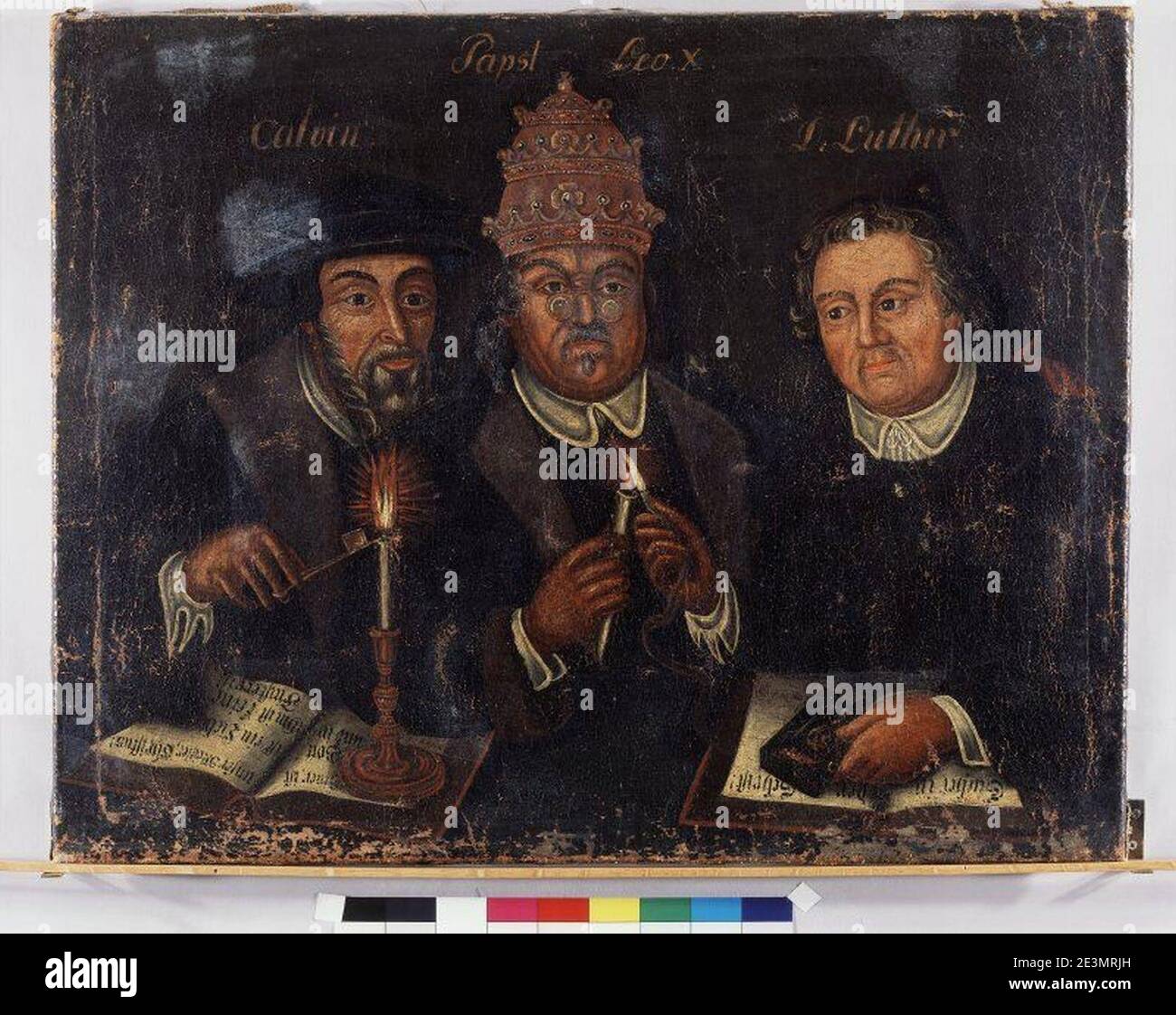 Martin Luther, John Calvin and the Pope Leo X - Allegory of True Faith ...